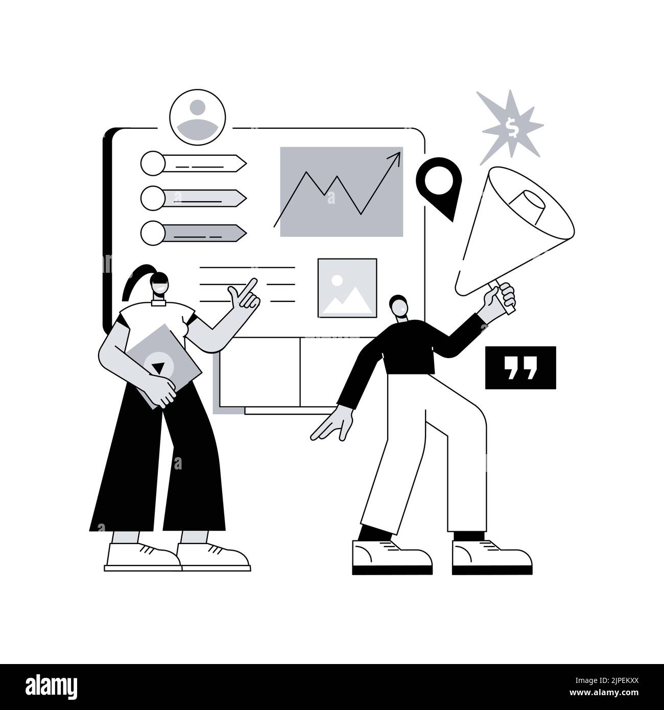 Marketing campaign management abstract concept vector illustration ...