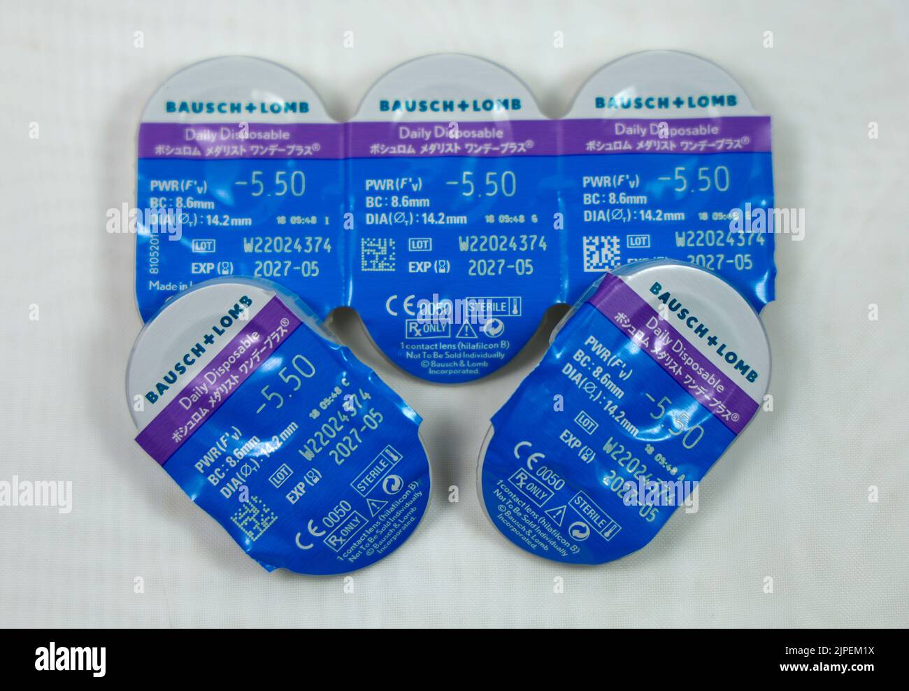 Contact lenses - daily disposable with aspheric optics Stock Photo - Alamy