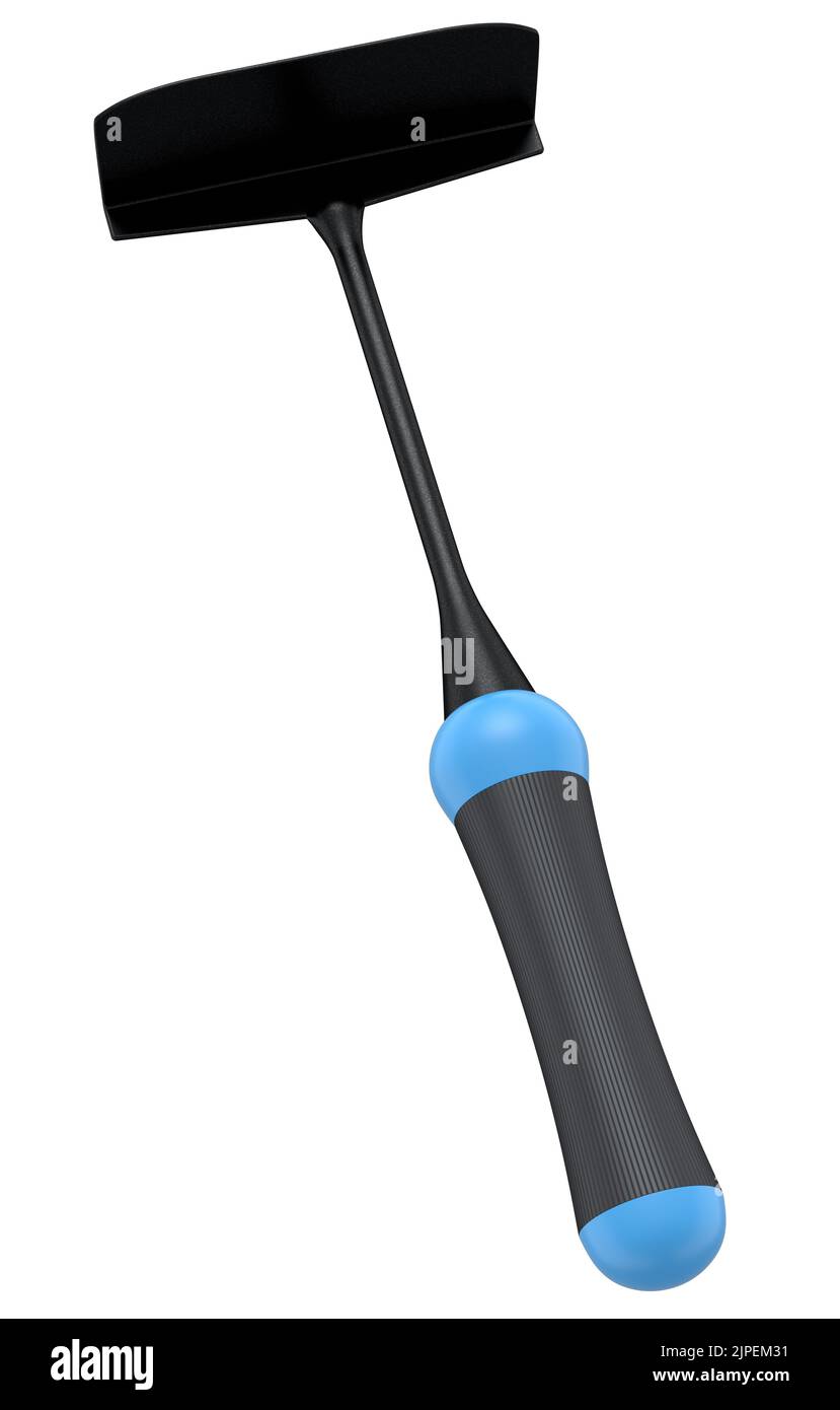 Hoe with wooden stick for planting flowers and vegetables on white ...