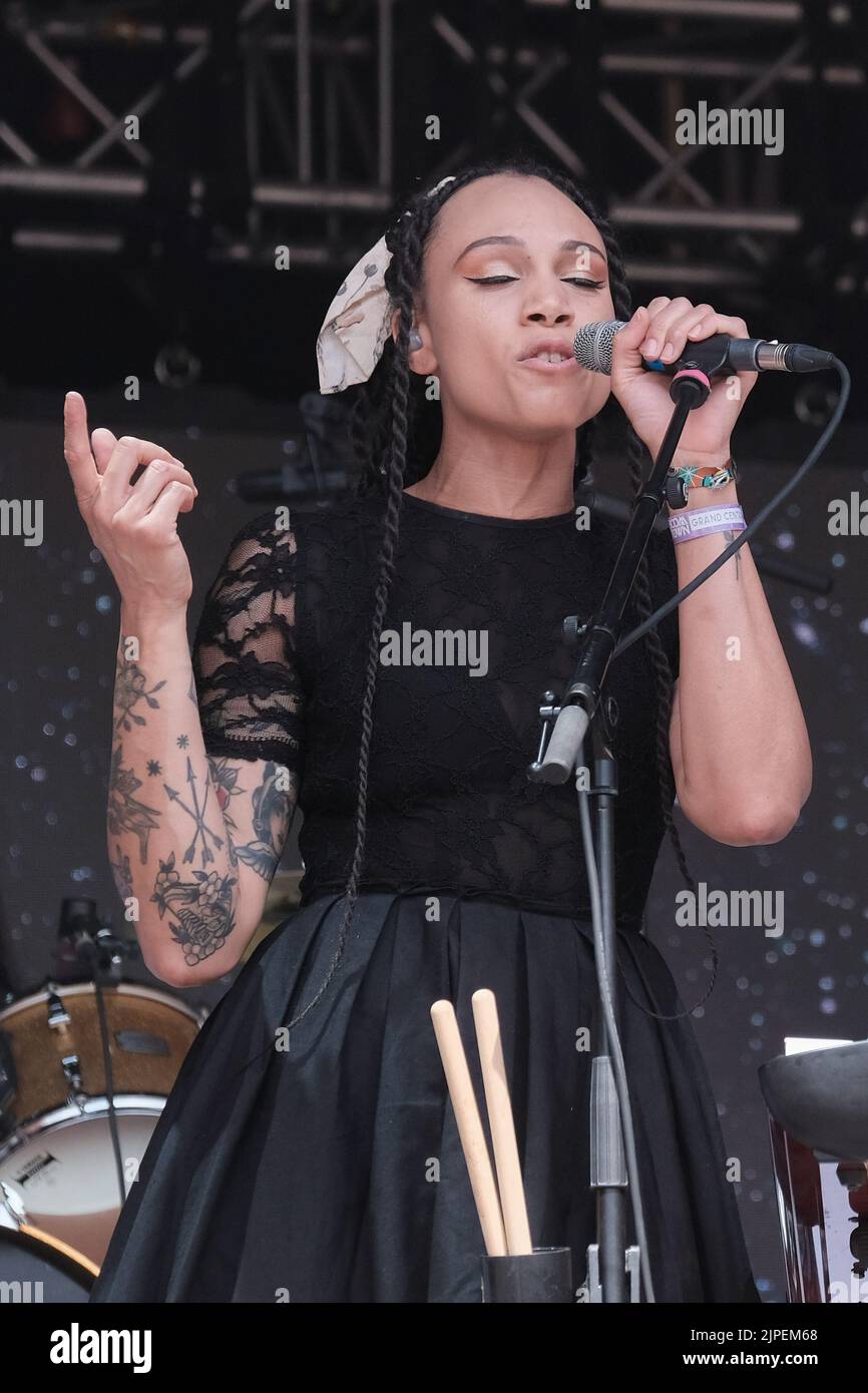 Winchester, UK. 14th Aug, 2022. Marcia Richards, female vocalist, alto ...