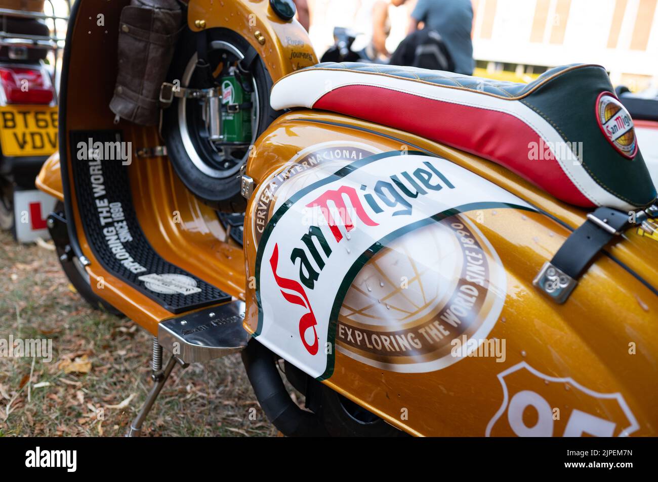 Lambretta moped at event gathering uk Stock Photo - Alamy