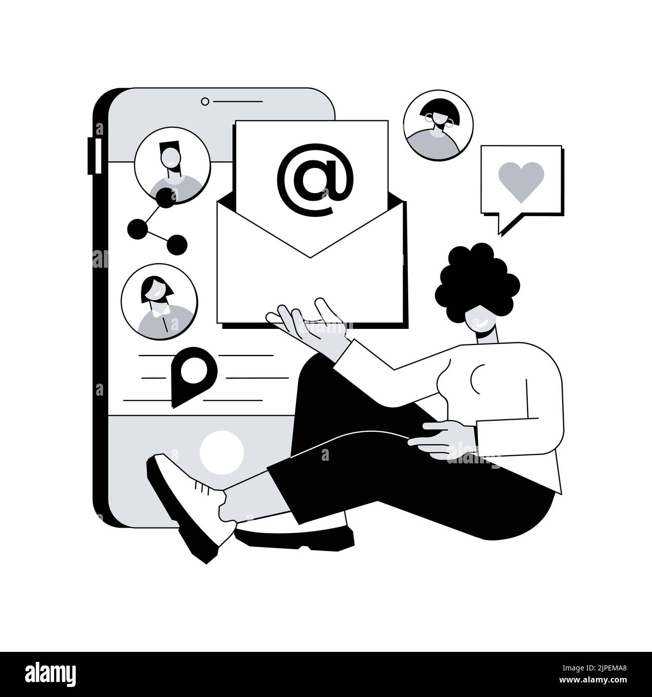 Email marketing abstract concept vector illustration. Email newsletter ...
