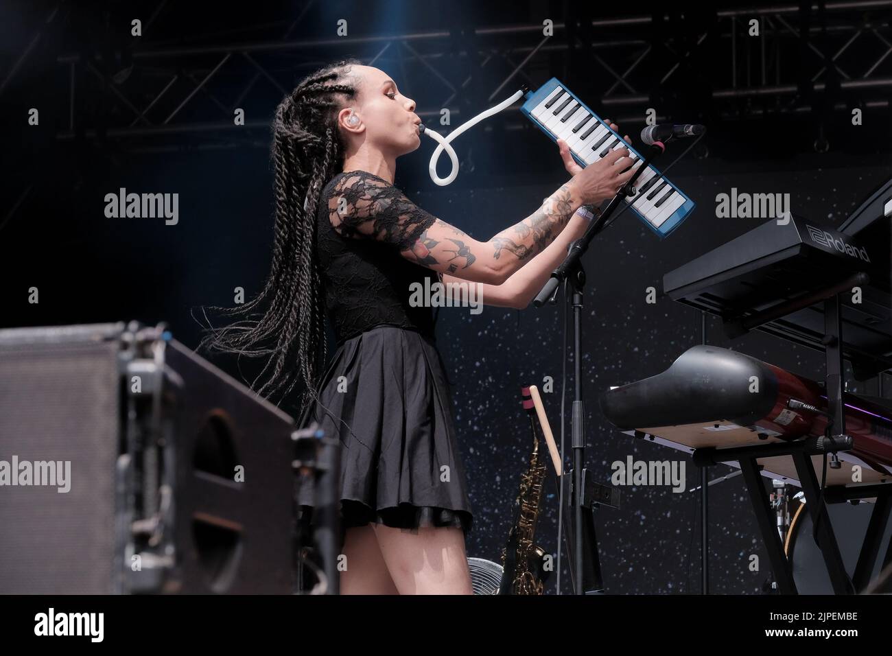 Winchester, UK. 14th Aug, 2022. Marcia Richards, female vocalist, alto ...