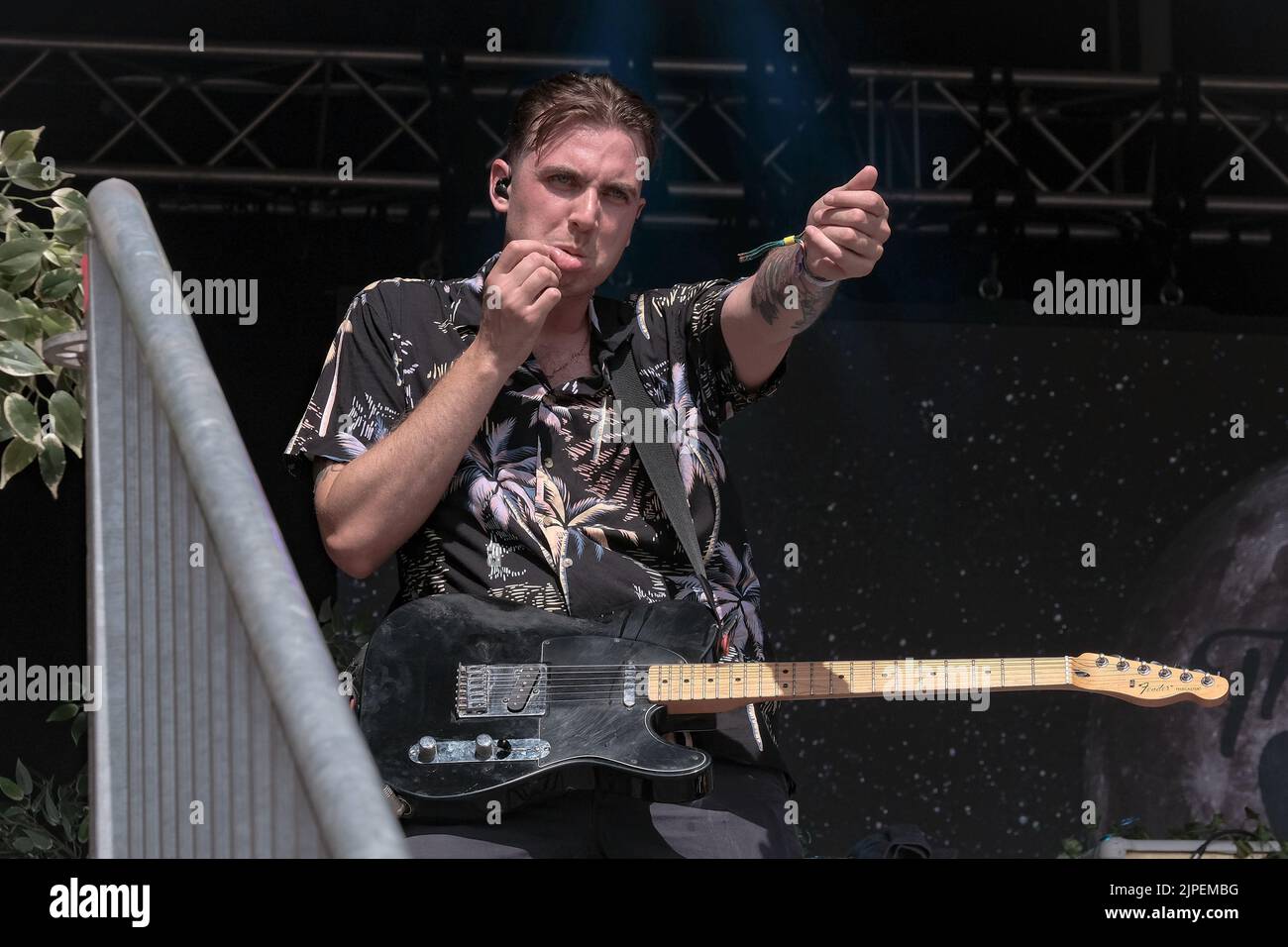 Winchester, UK. 14th Aug, 2022. Joshua Waters Rudge, vocalist ...