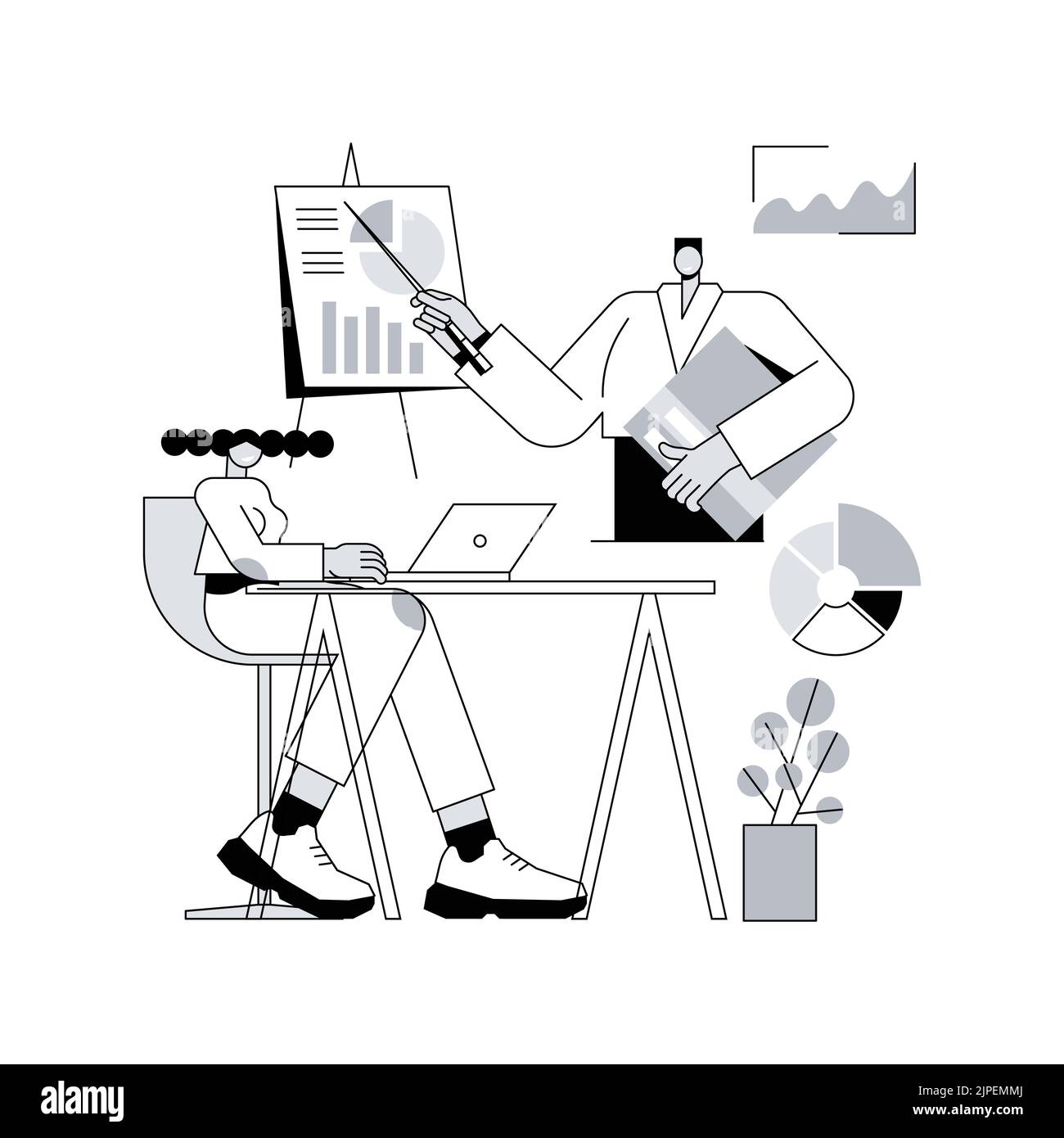 Business statistics abstract concept vector illustration. Financial ...
