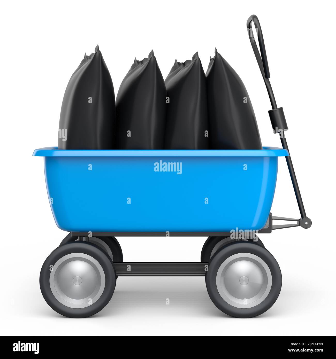 Garden wheelbarrow isolated on white background. Handcart or cart with ...