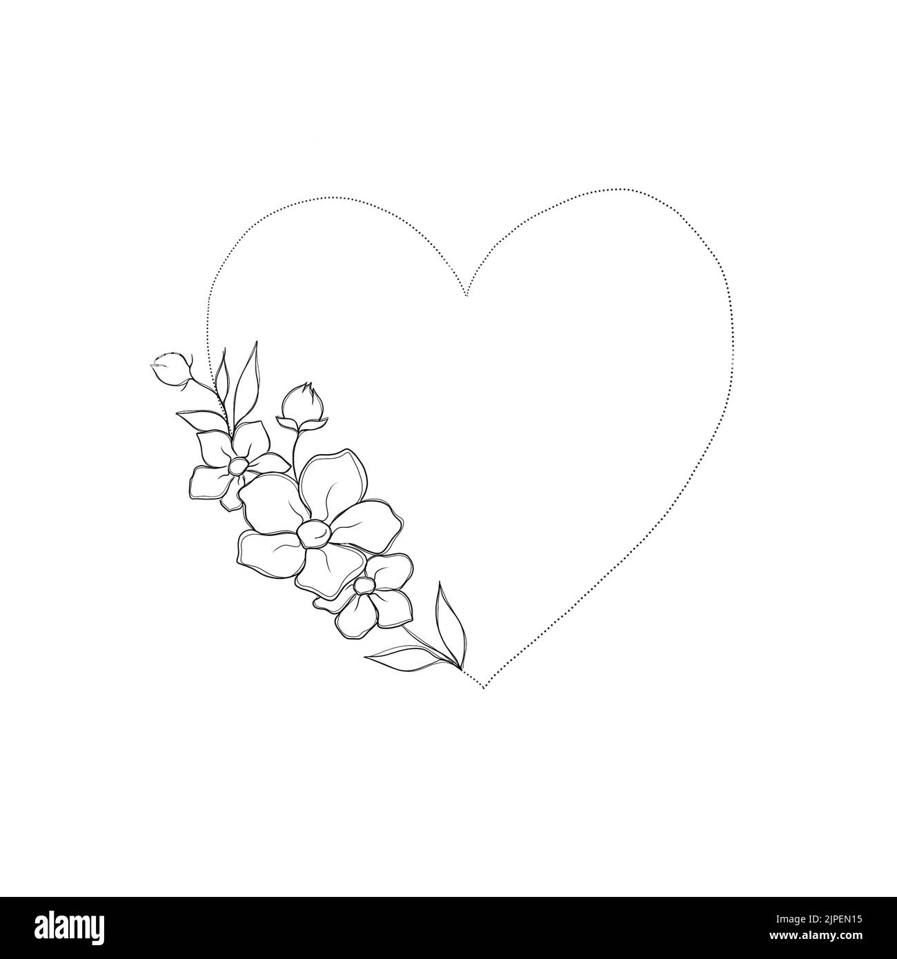 Beautiful sketch of a tattoo - a delicate twig with flowers . Flowers ...