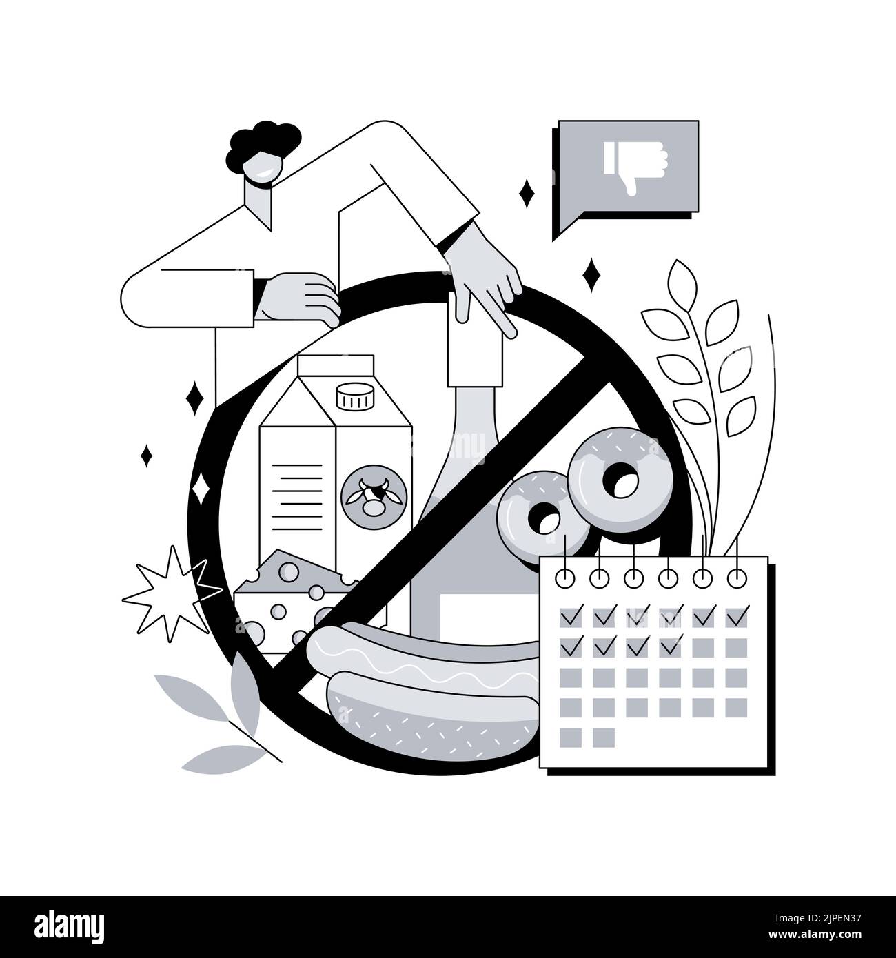 Whole30 diet abstract concept vector illustration. Eating reset ...