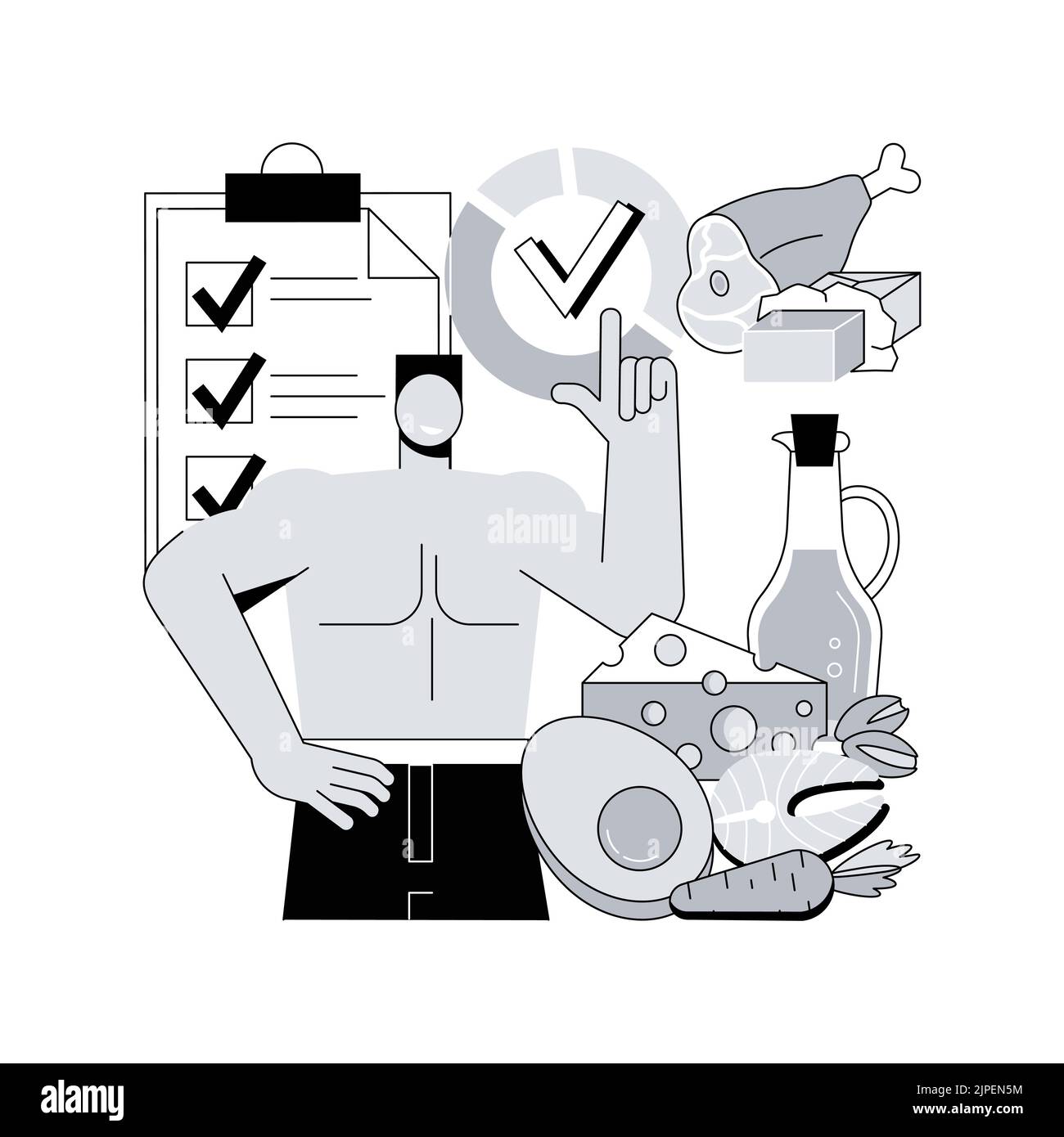 Ketogenic diet abstract concept vector illustration. Weight loss ...