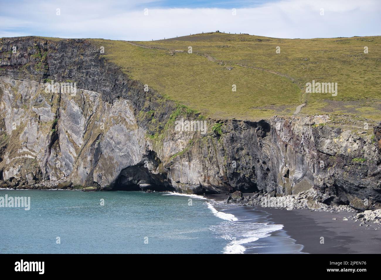 Reynisfjara - black beach in Iceland, cliff Stock Photo - Alamy