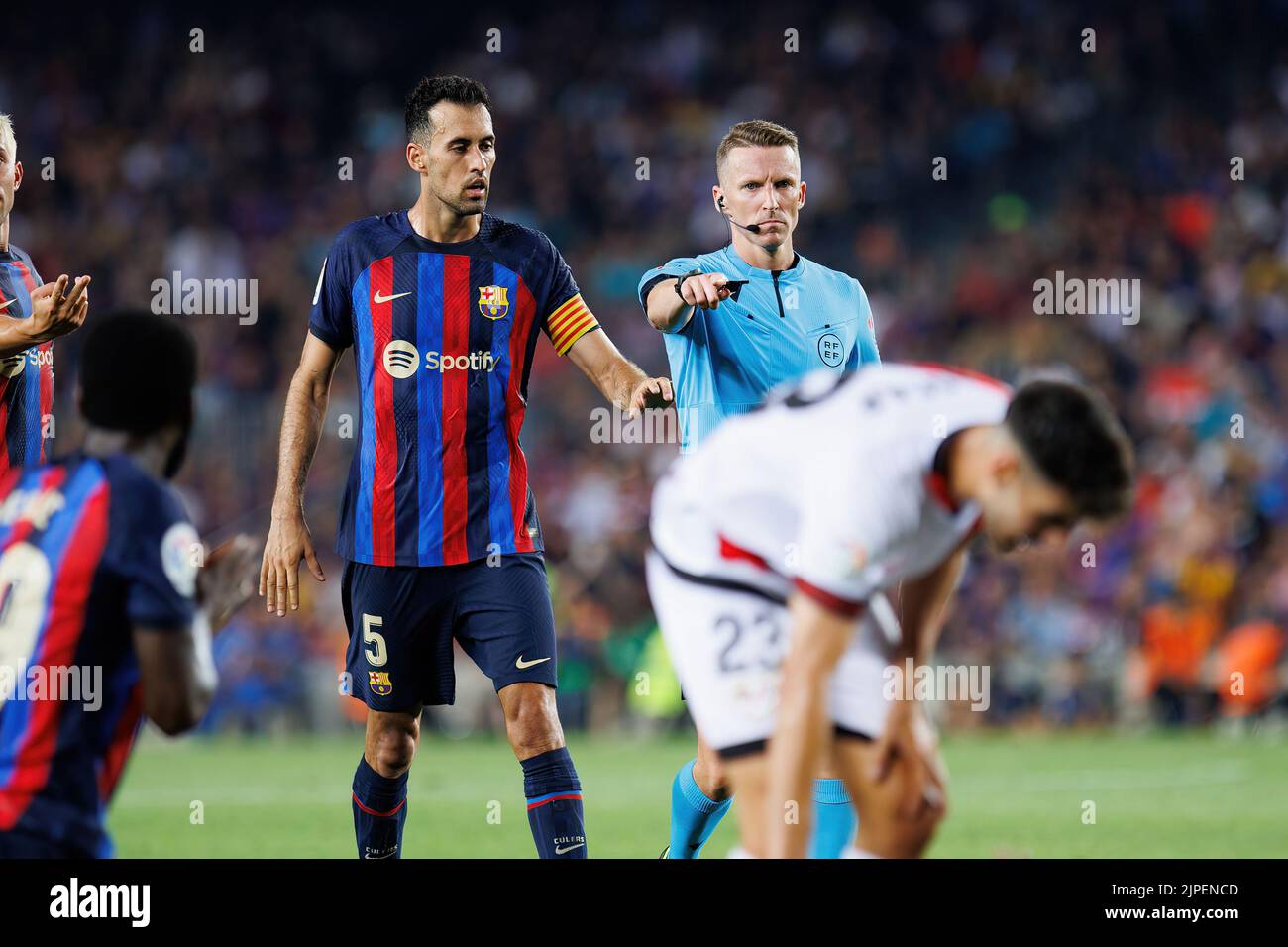 BARCELONA - AUG 13: The referee Hernandez Hernandez in action during ...