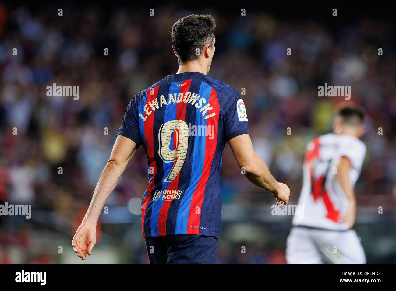 BARCELONA - AUG 13: Lewandowski in action during the LaLiga match ...