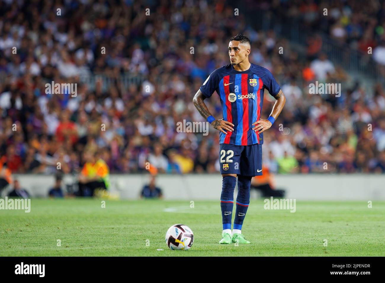 BARCELONA - AUG 13: Raphinha in action during the LaLiga match between ...