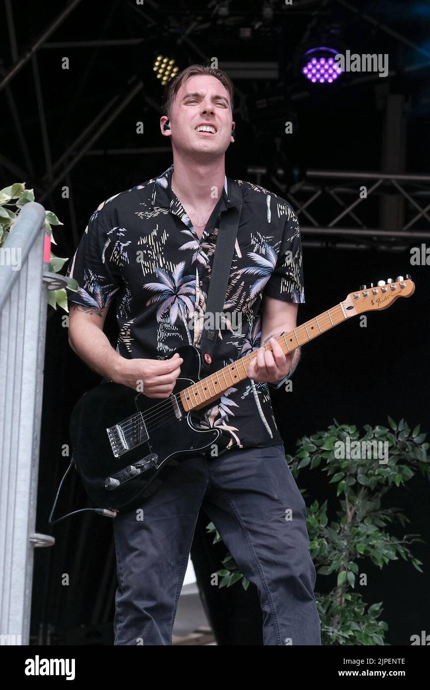 Winchester, UK. 14th Aug, 2022. Joshua Waters Rudge, vocalist ...