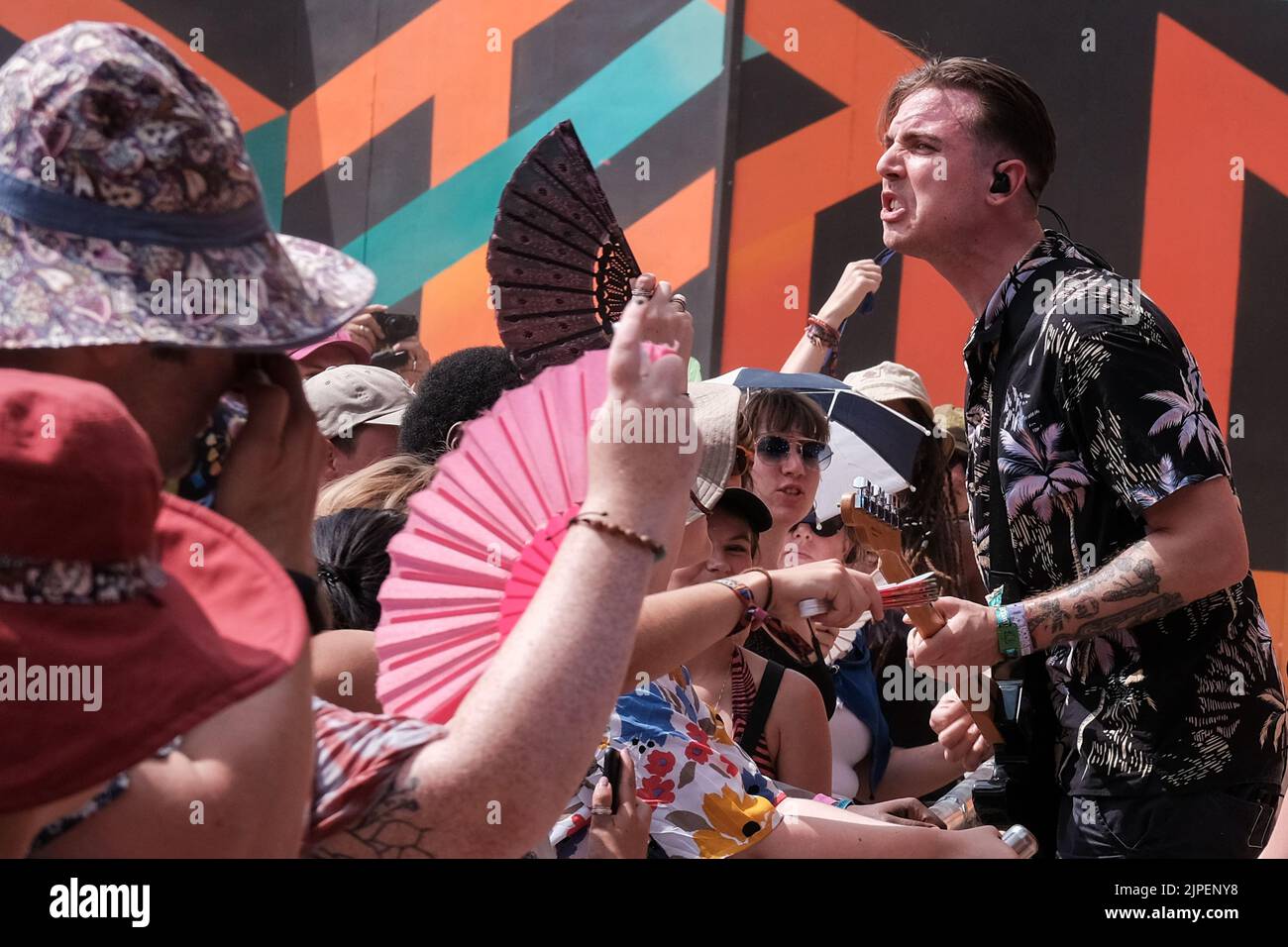 Winchester, UK. 14th Aug, 2022. Joshua Waters Rudge, vocalist ...