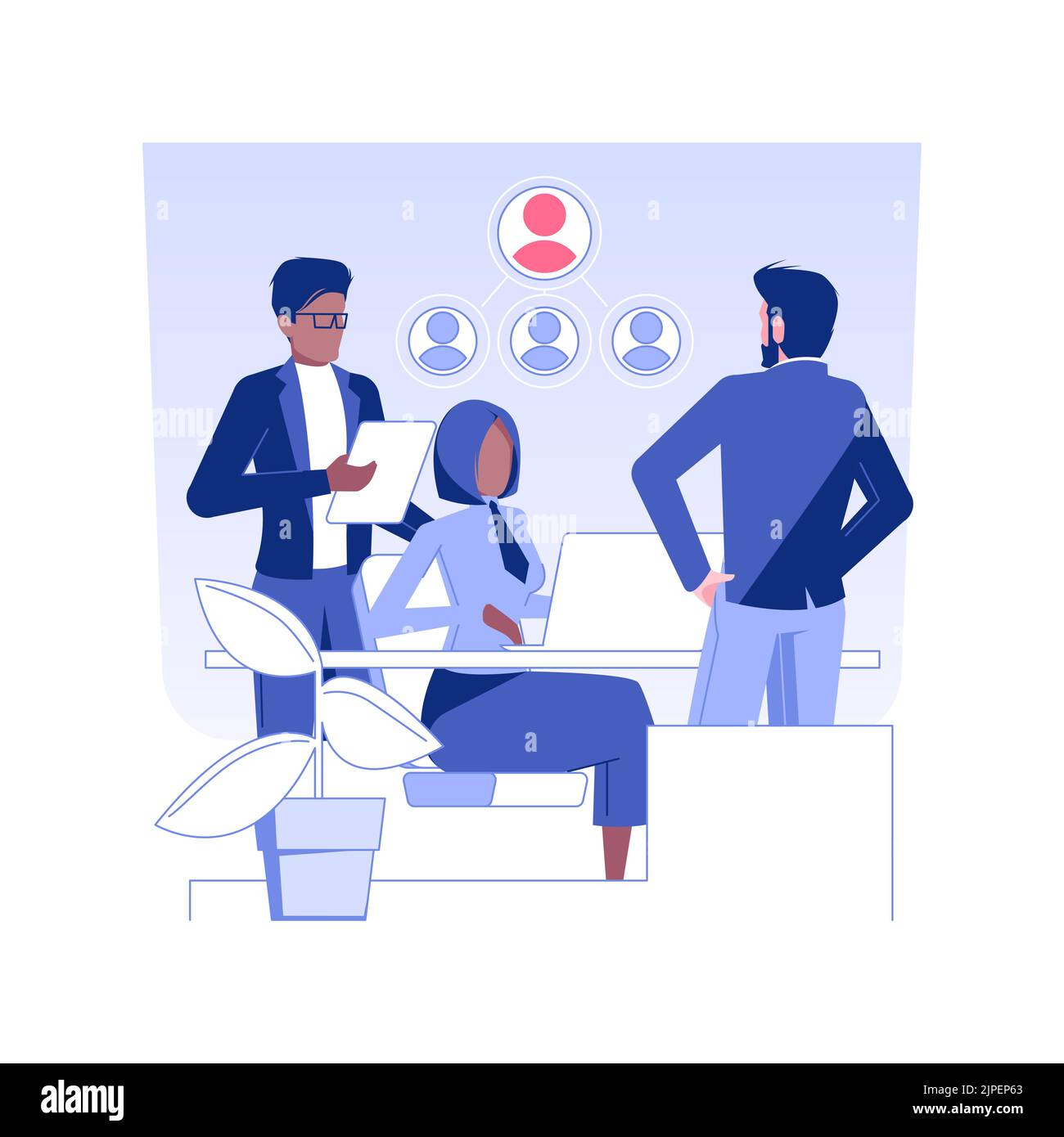 Leadership training isolated concept vector illustration. Group of ...