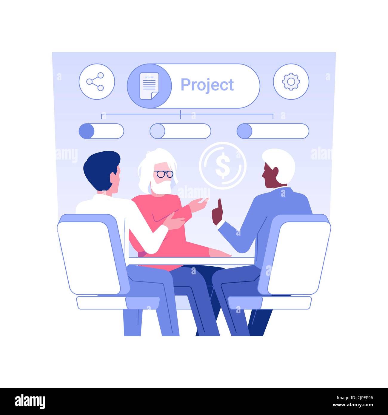 Executives meeting isolated concept vector illustration. Group of ...