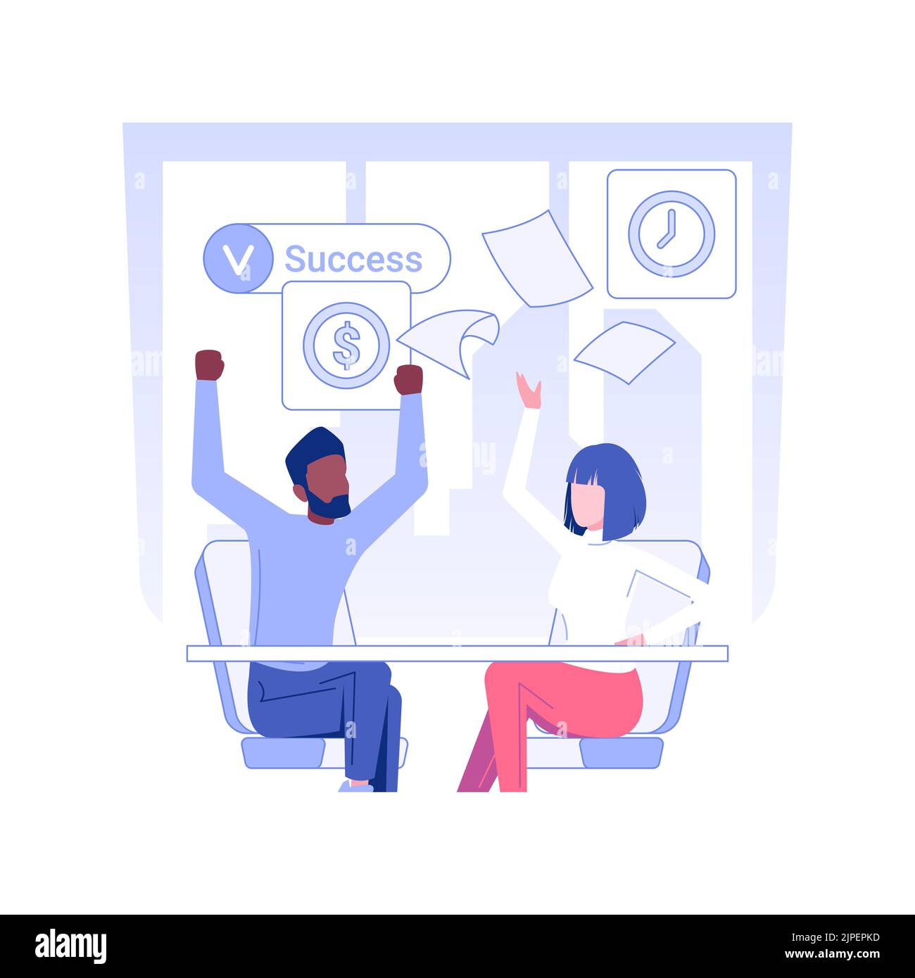 Celebrate product success isolated concept vector illustration. Group ...