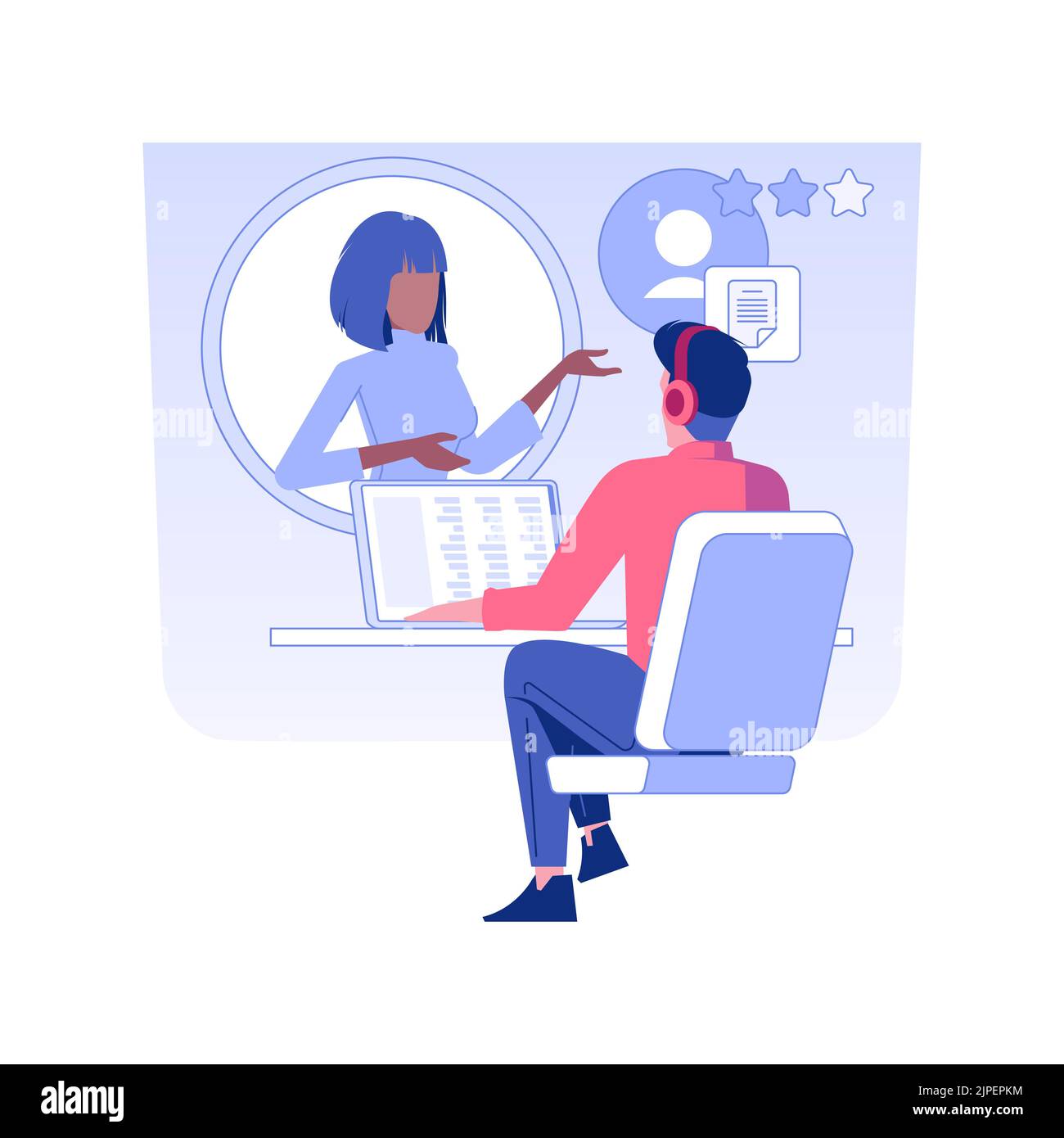 Customer feedback isolated concept vector illustration. Call center ...