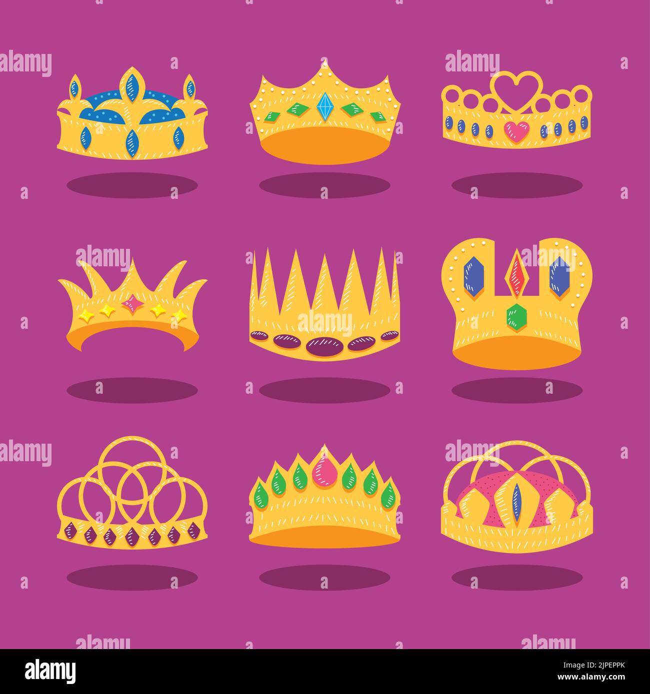 set of gold crowns icons Stock Vector Image & Art - Alamy