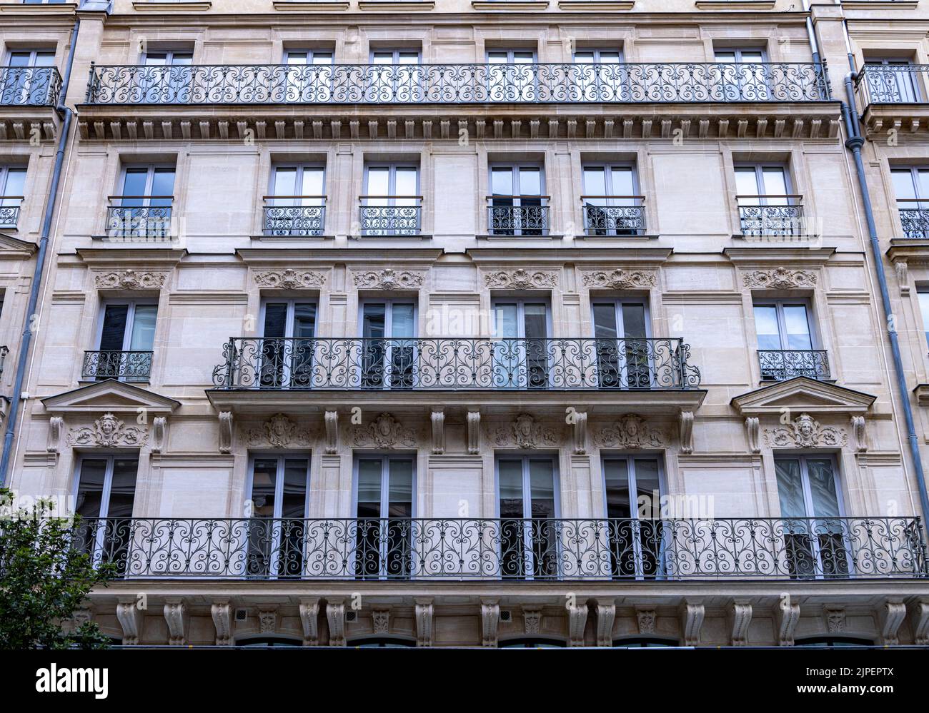wrought iron balconies, early 20th century building, Rue de Pont Neuf ...