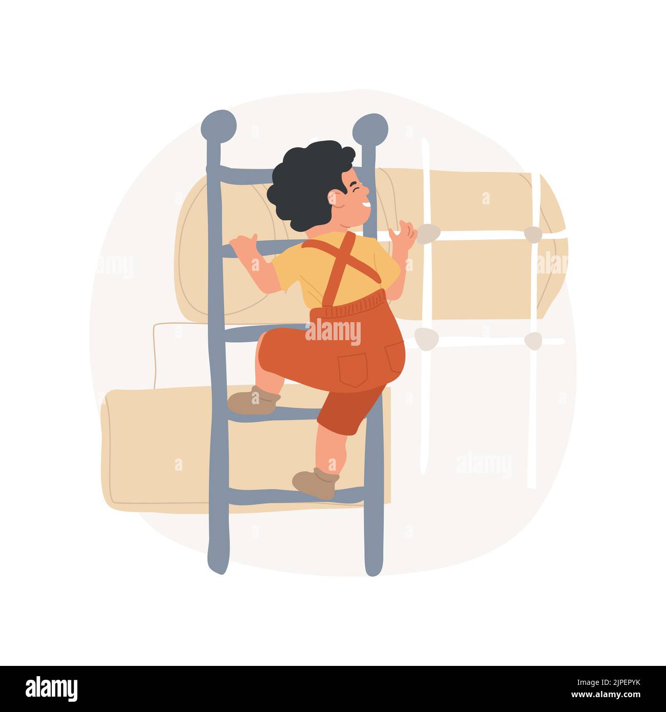 Climbing on a playground isolated cartoon vector illustration. Child ...