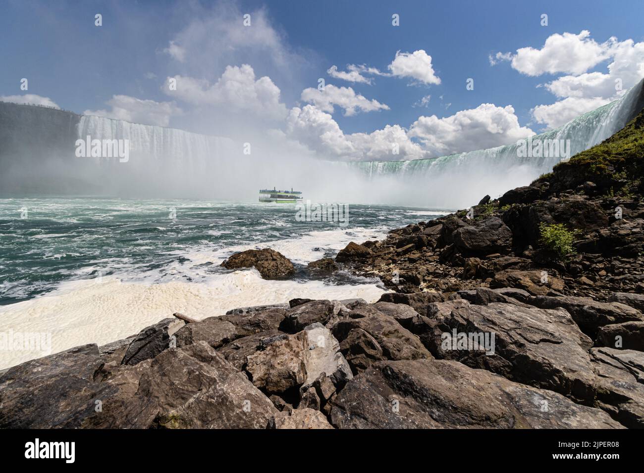 The Niagara Falls on river level in Canada. This photo from the Niagara ...