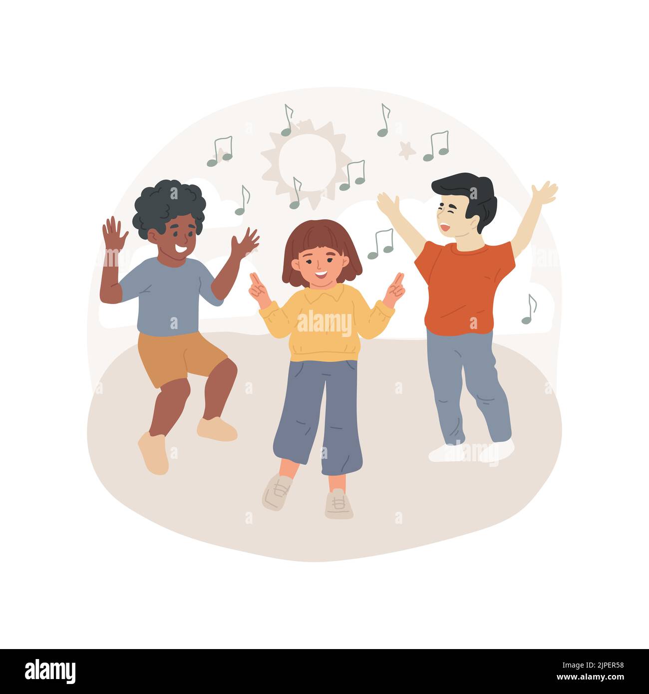 Dancing isolated cartoon vector illustration. Physical exercise for ...