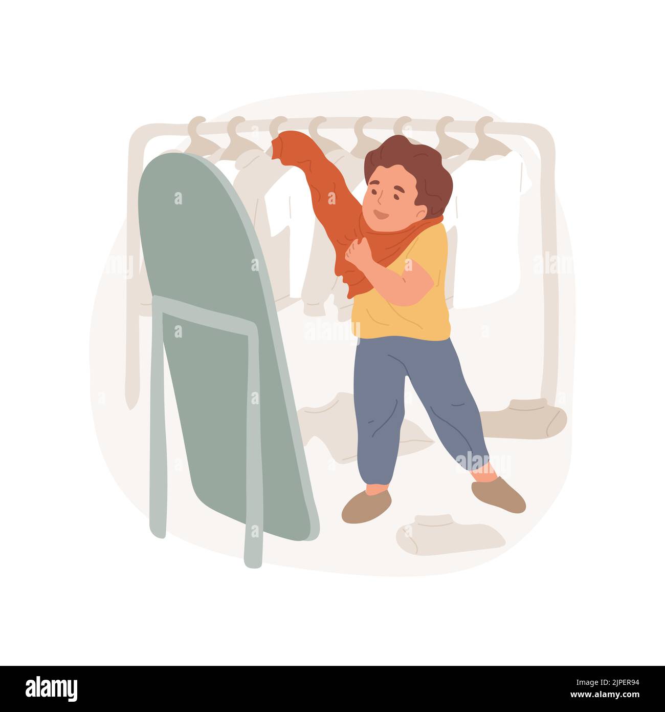 Independent dressing and grooming isolated cartoon vector illustration ...