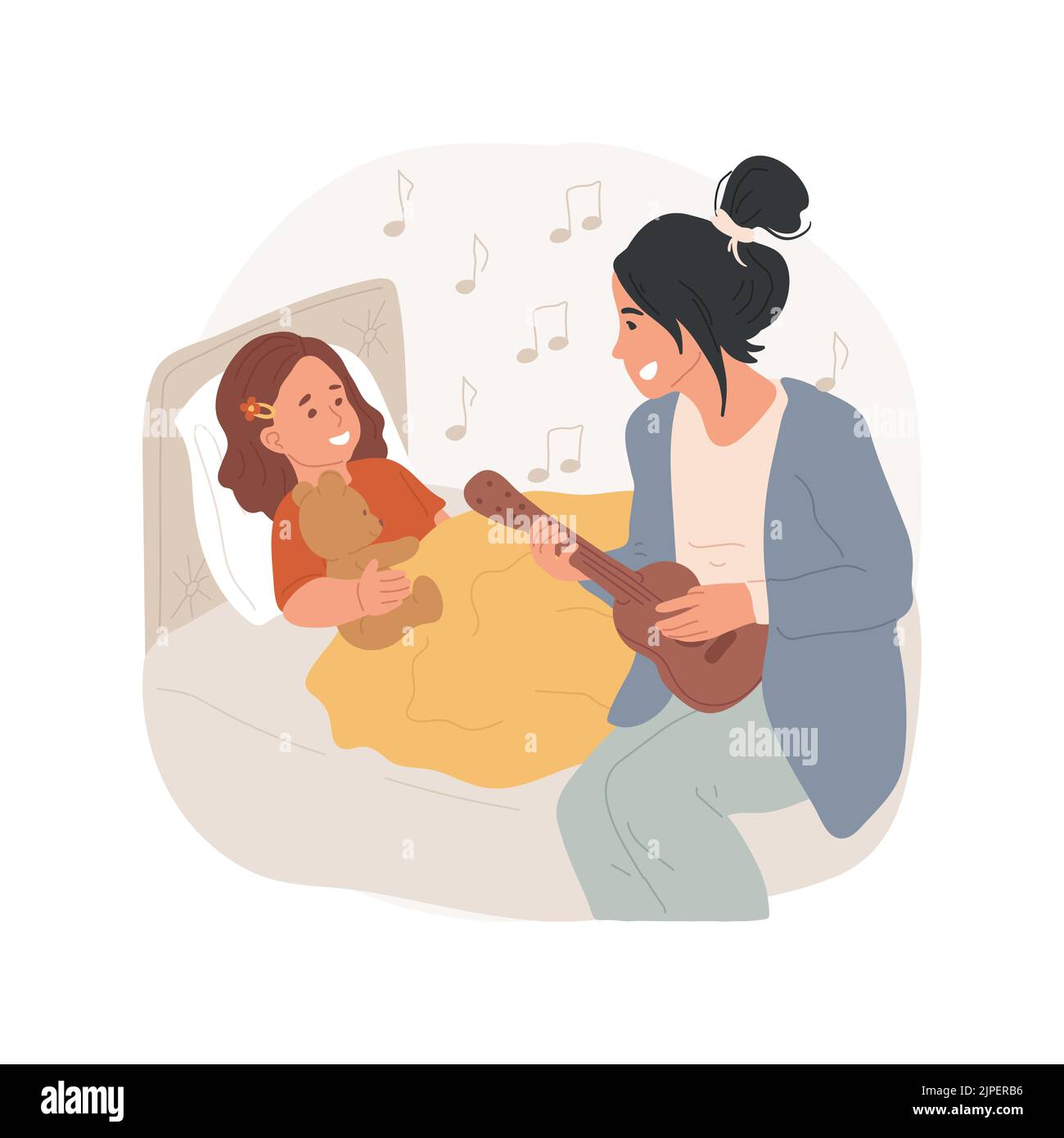 Sleeping regime isolated cartoon vector illustration. Caregiver put ...