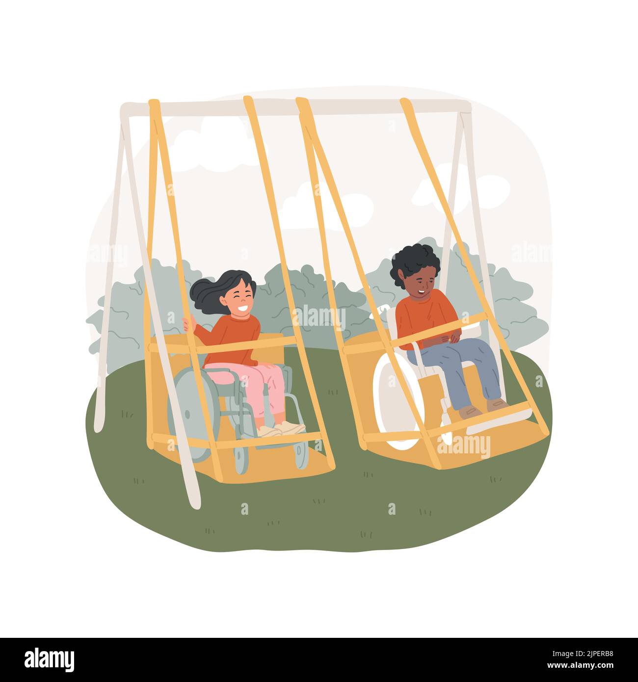 Inclusive playground isolated cartoon vector illustration. Children ...