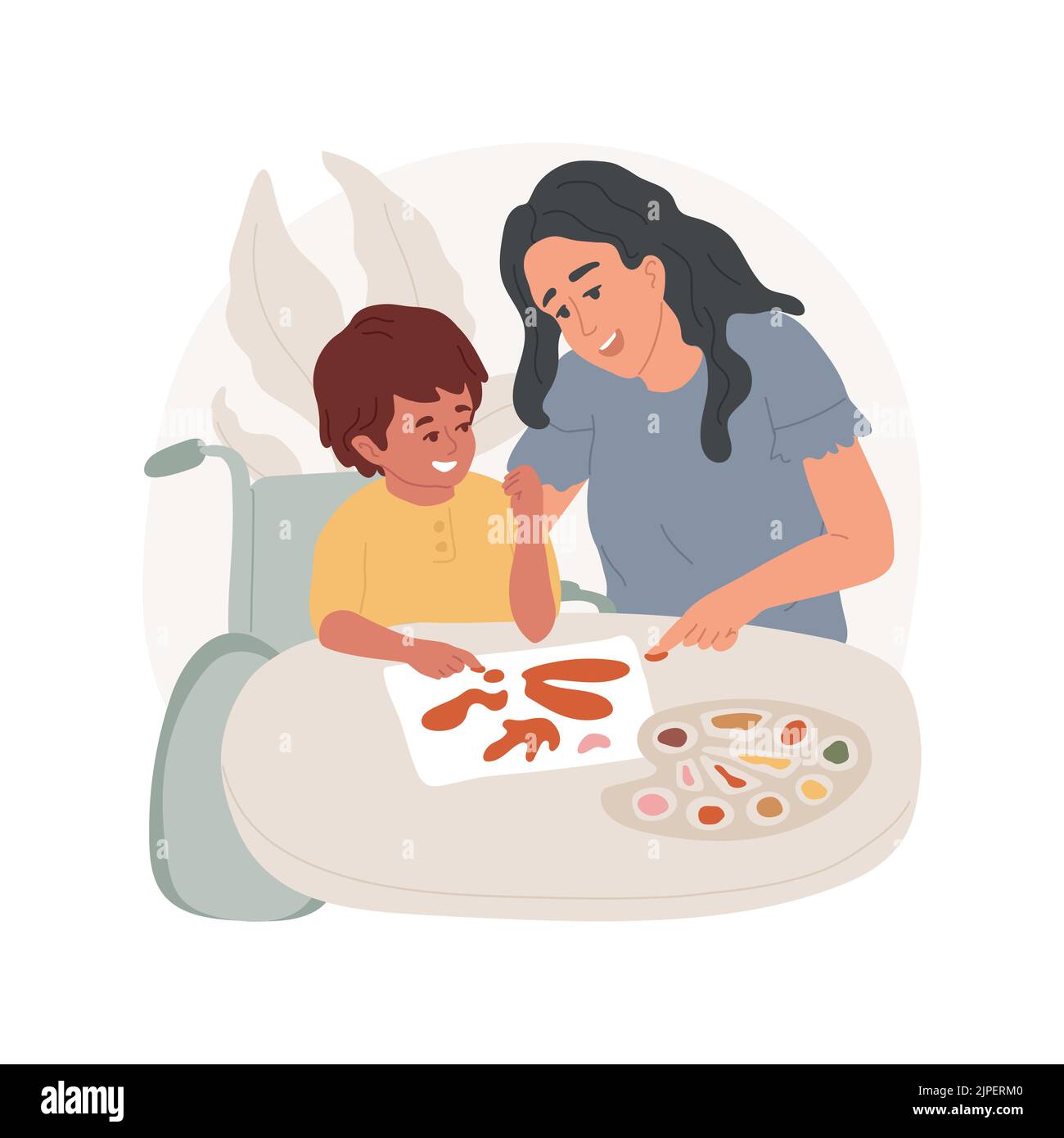 Art therapy isolated cartoon vector illustration. Drawing and painting ...