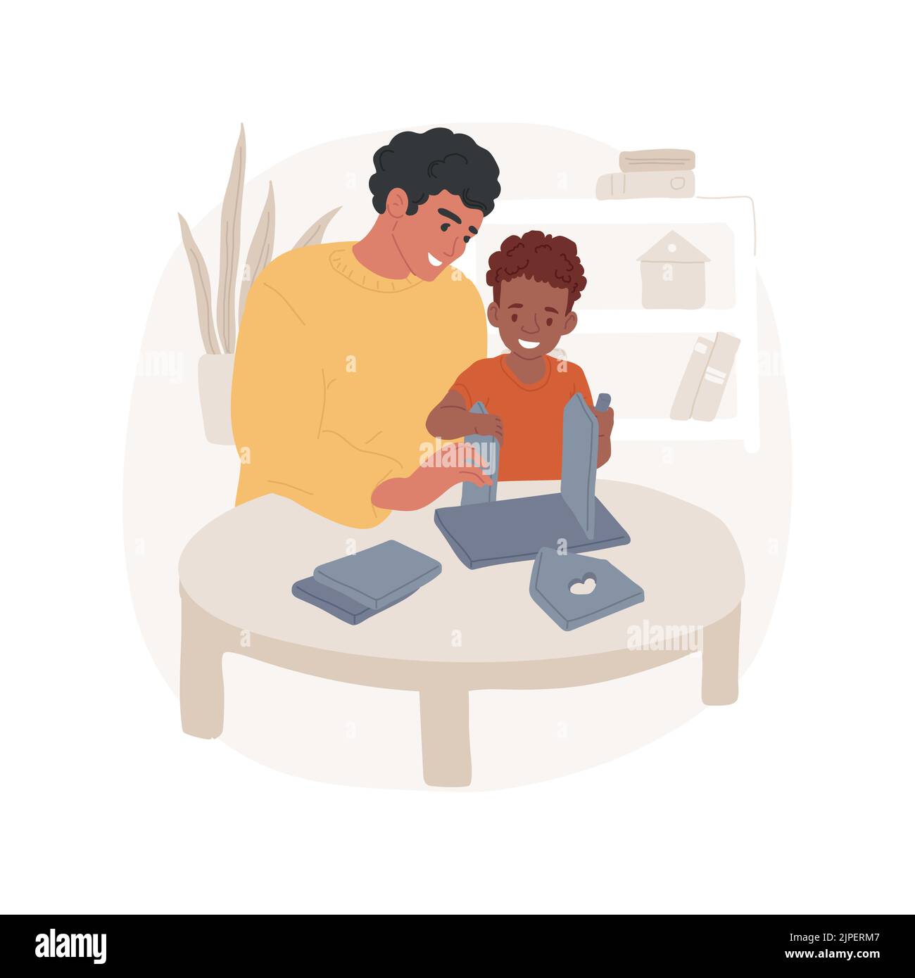 Kids making crafts Stock Vector Images - Alamy