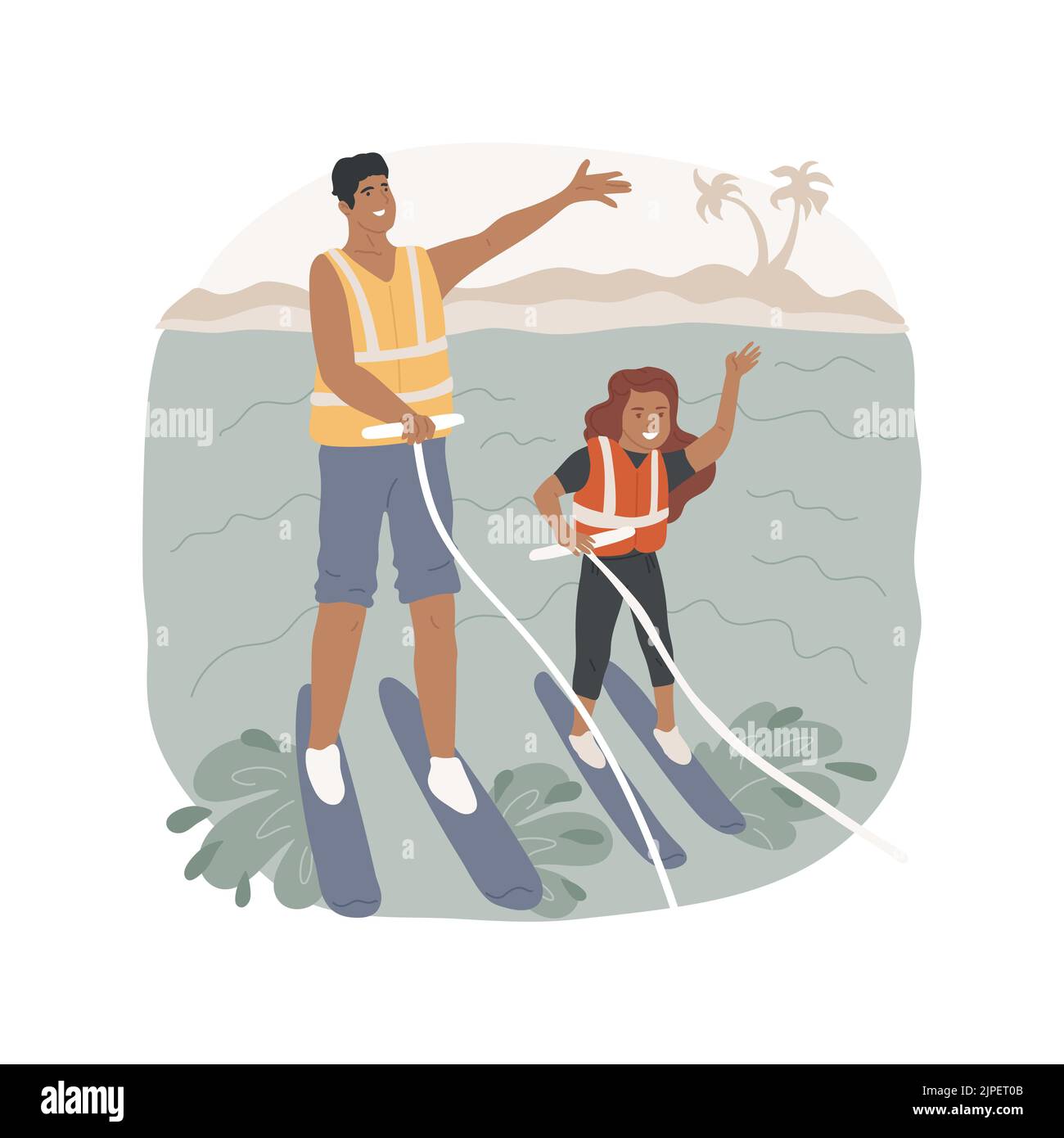 People skiing on sea Stock Vector Images - Alamy