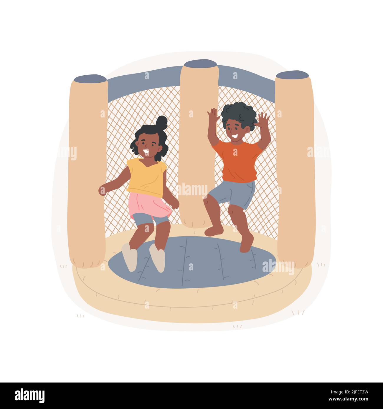 Inflatable play place isolated cartoon vector illustration. Family ...