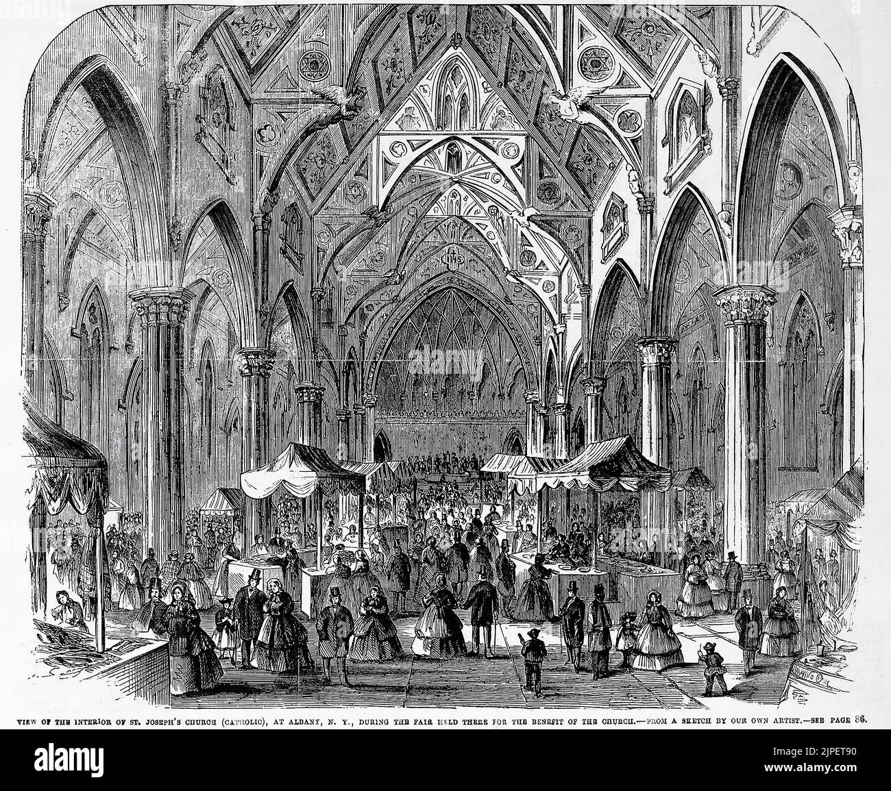 View of the interior of St. Joseph's Church (Catholic), at Albany, New ...