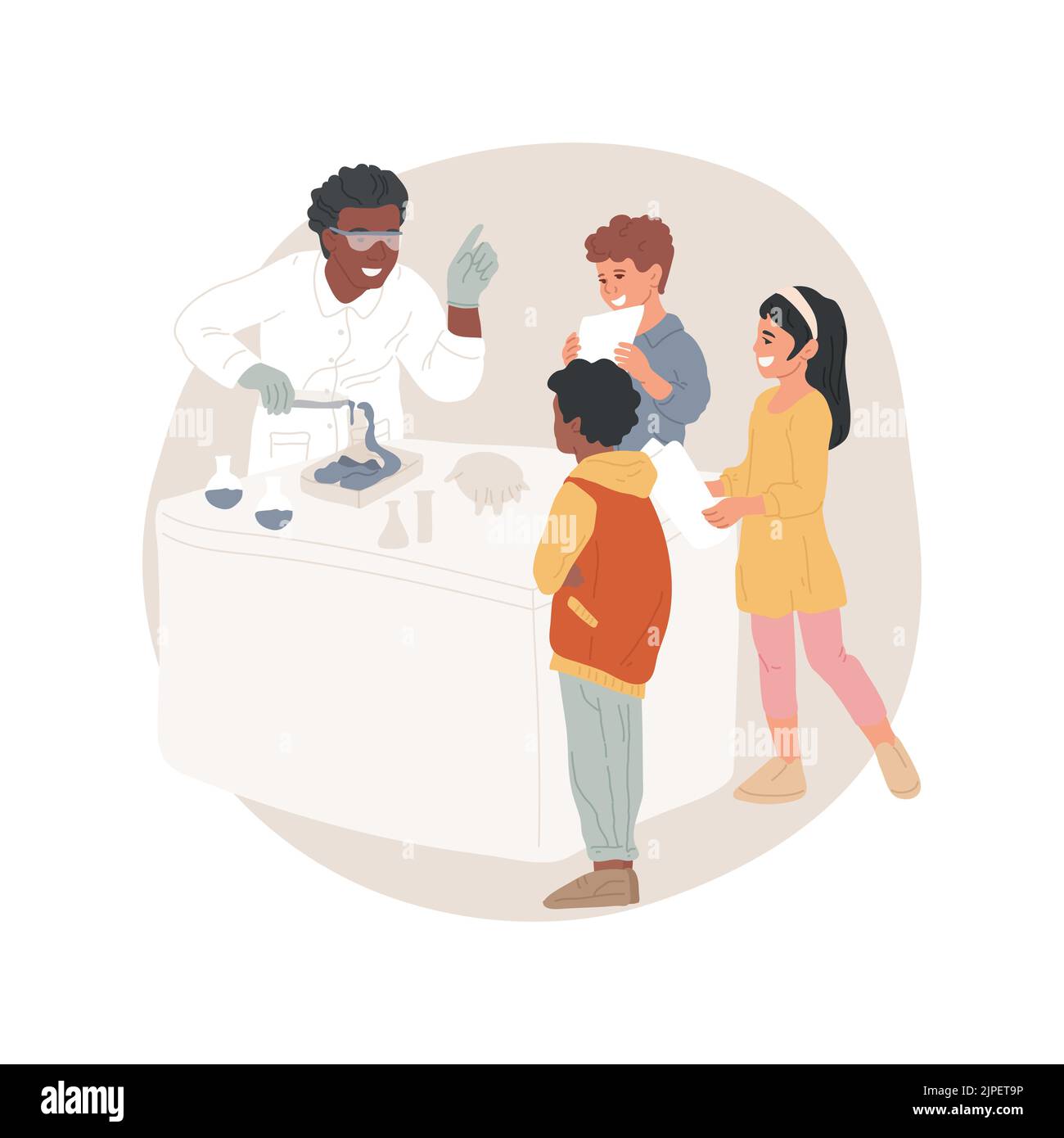 Chemical experiments isolated cartoon vector illustration. Children ...