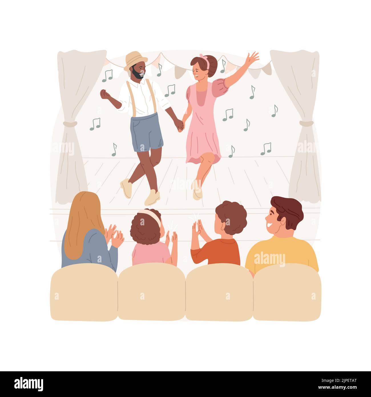 Musical isolated cartoon vector illustration. People singing and ...