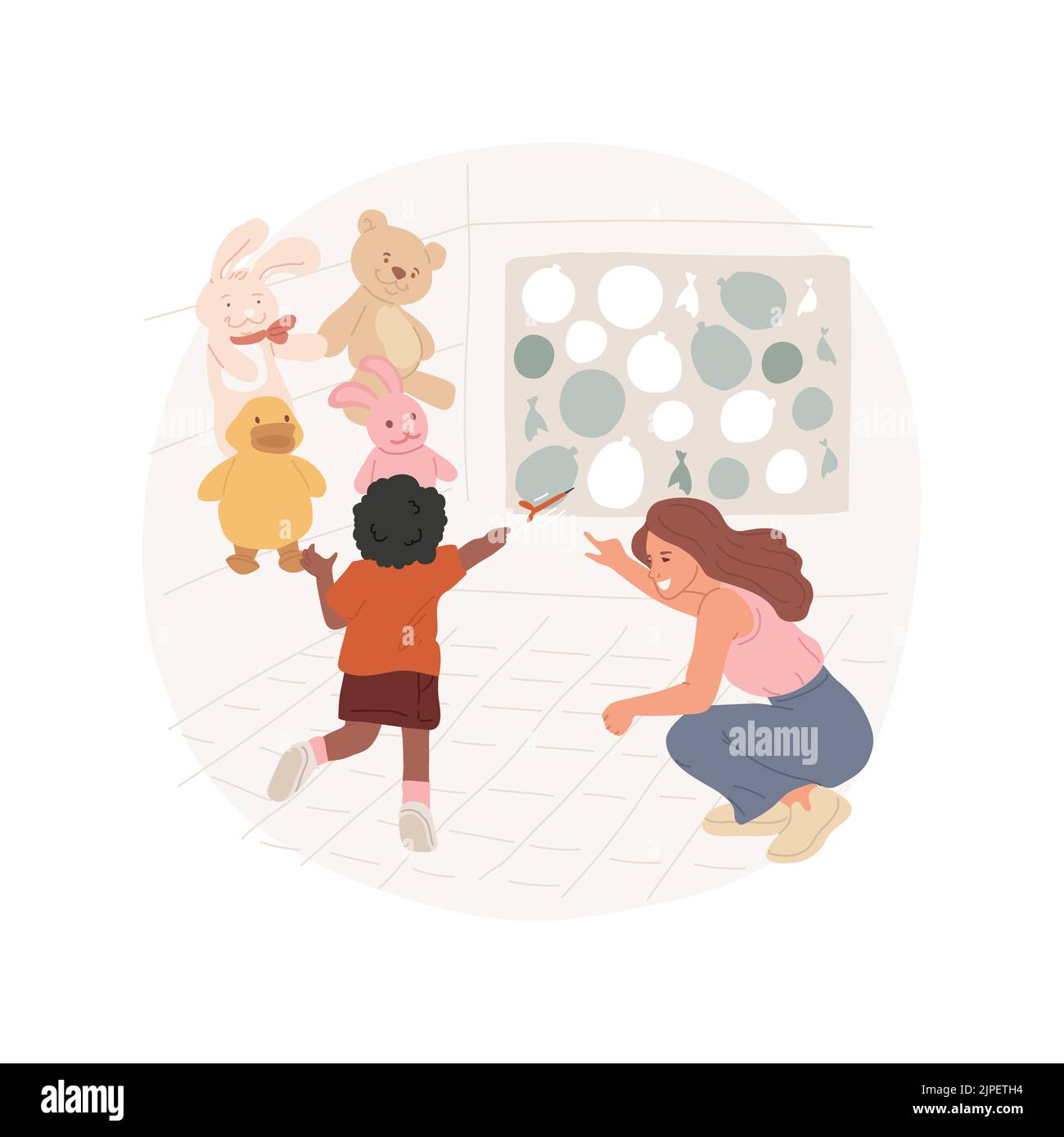 Play games of luck isolated cartoon vector illustration. Family playing ...