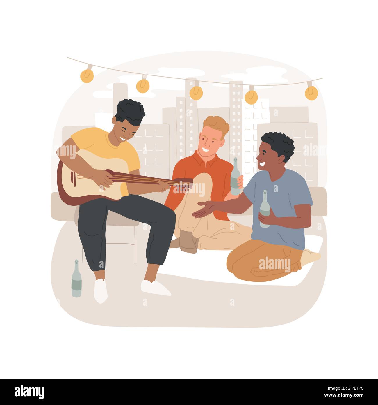 Friends Hanging Out Together Cartoon