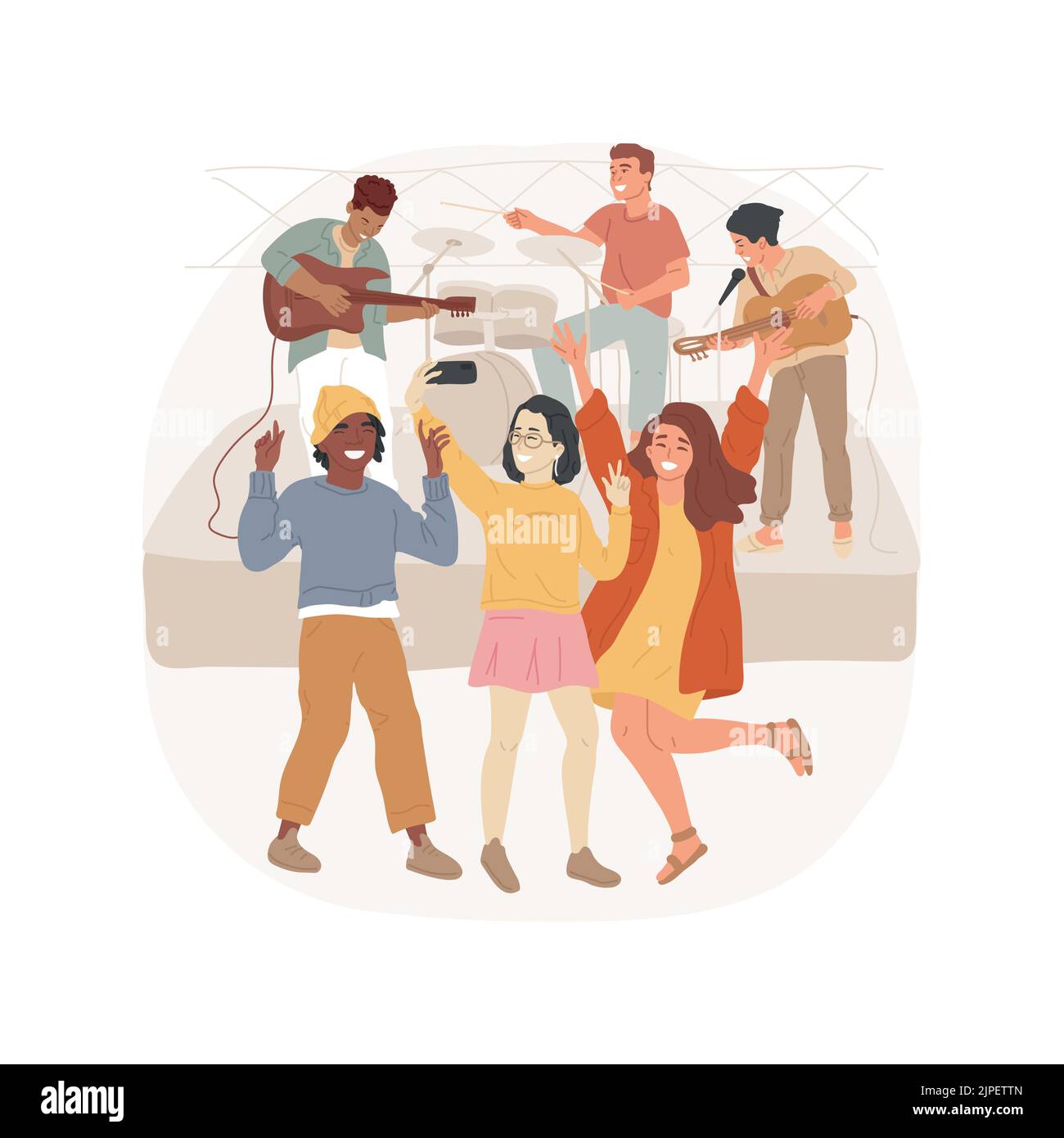 Teenagers on stage Stock Vector Images - Alamy