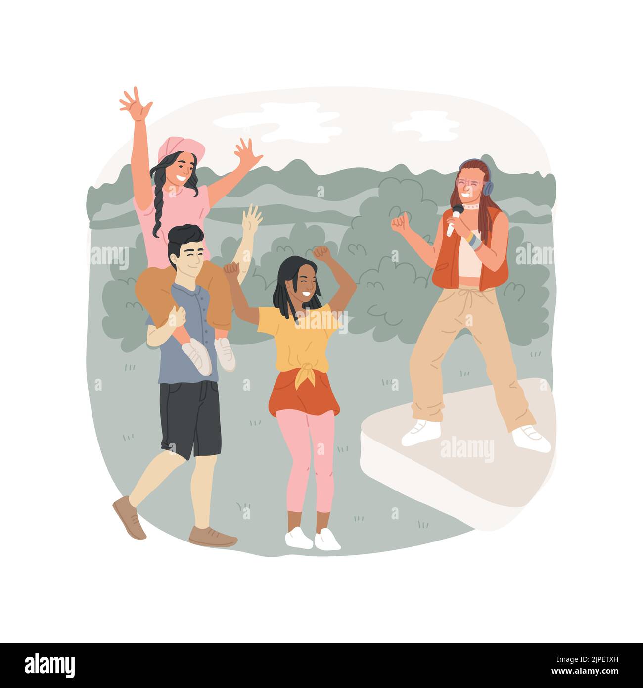 Music festival isolated cartoon vector illustration. Group of diverse ...