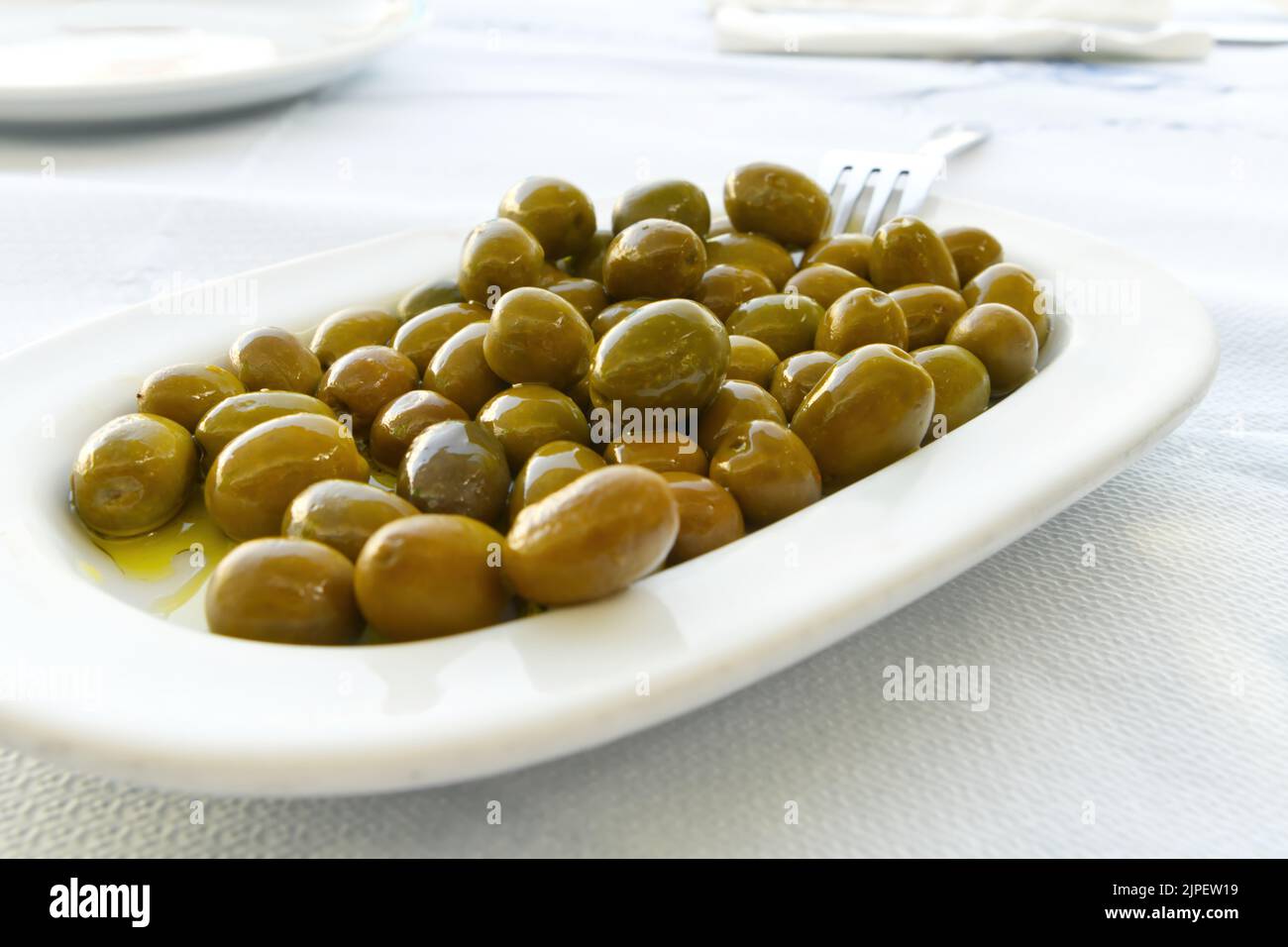 Santorini food olive hi-res stock photography and images - Alamy
