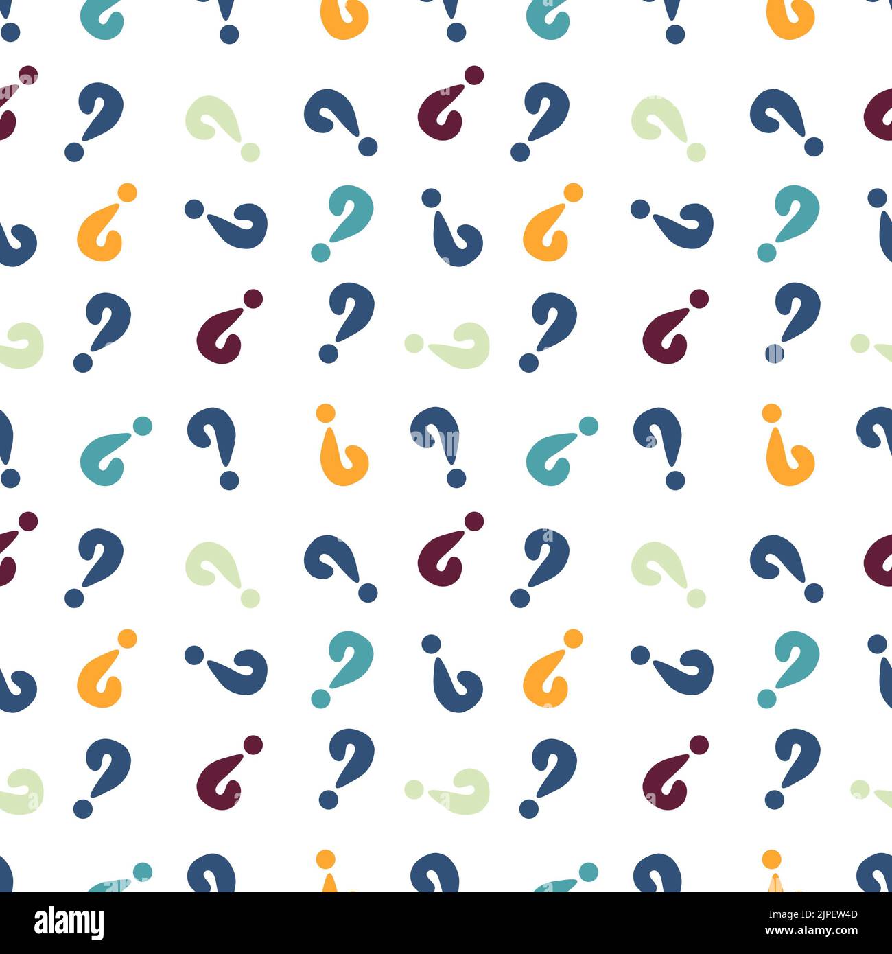 Back to school seamless question marks pattern for kids clothes print ...