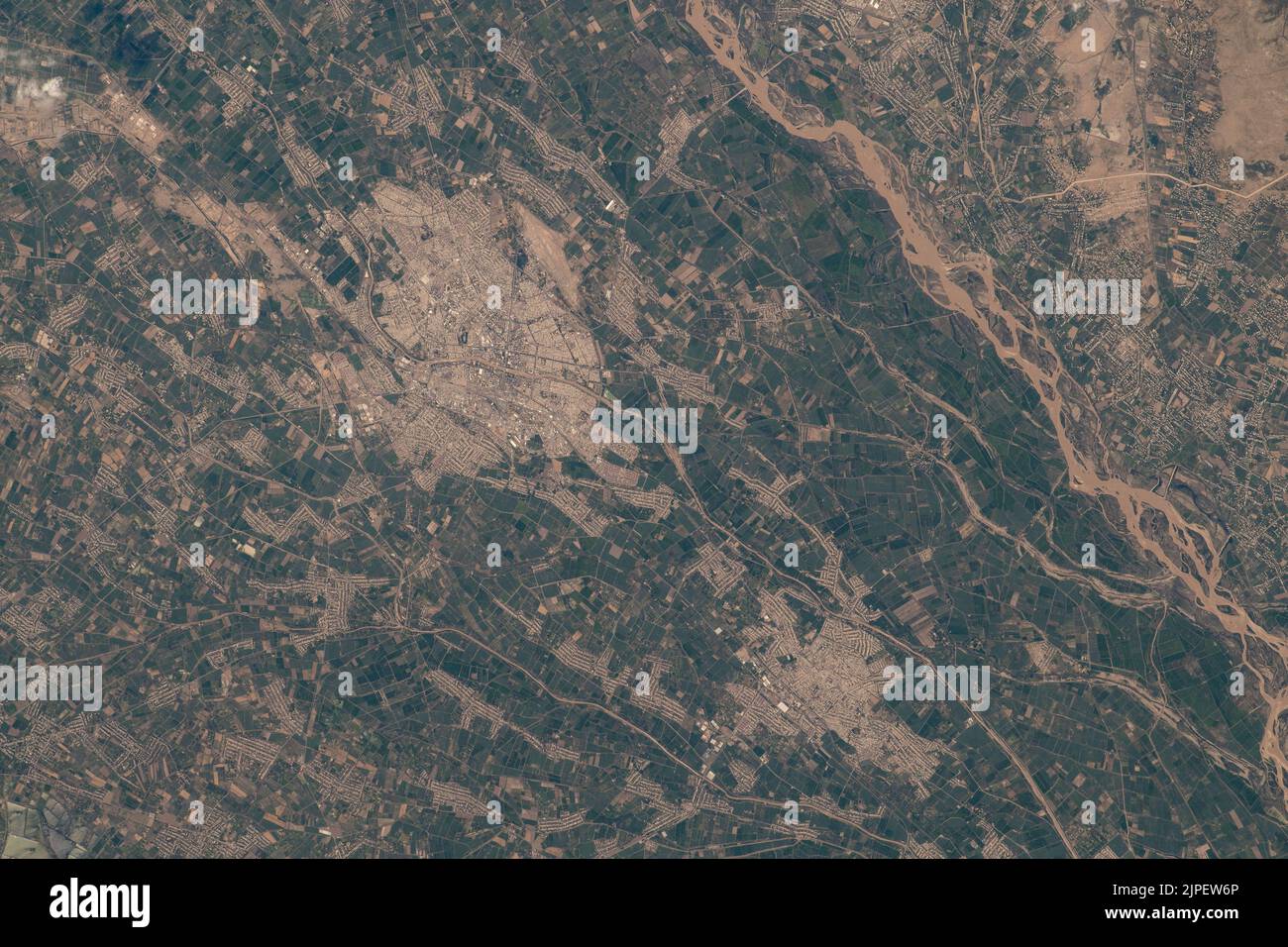 Earth Atmosphere. 31st July, 2022. The Uzbekistan cities of Urgench and ...