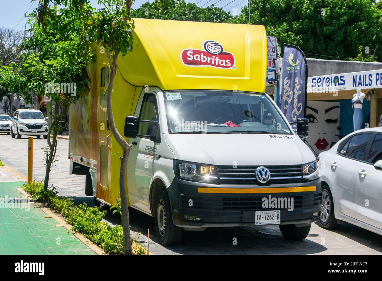 PLAYA DEL CARMEN, MEXICO - 20 April 2022: Sabritas snack delivery van ...