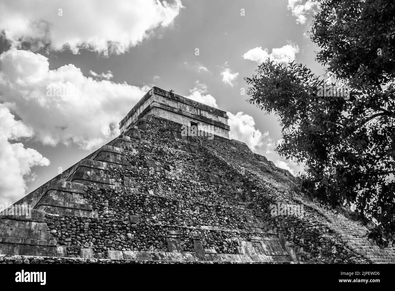 El Castillo at Chichén Itzá which is a ruined ancient Maya city in ...