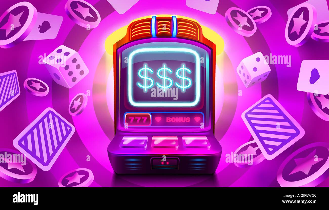 Casino slots machine winner, fortune of luck, 777 win banner. Vector ...