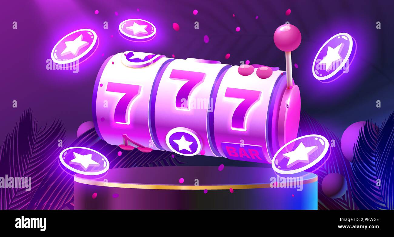 Casino slots winner, fortune of luck, 777 win banner. Vector ...