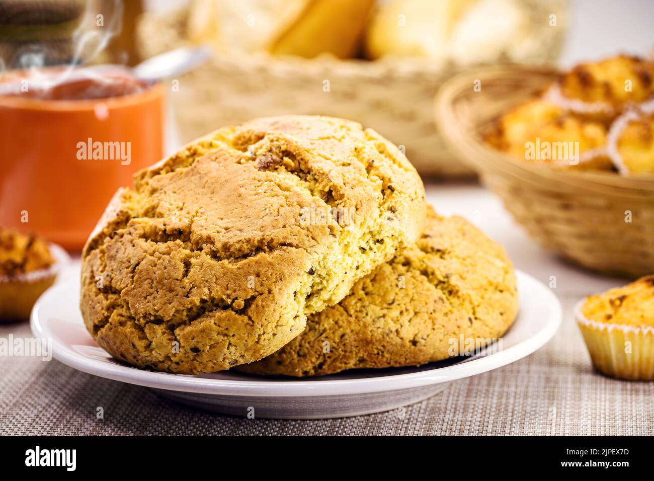 broa, traditional rustic bread from Brazil and Portugal, made from ...